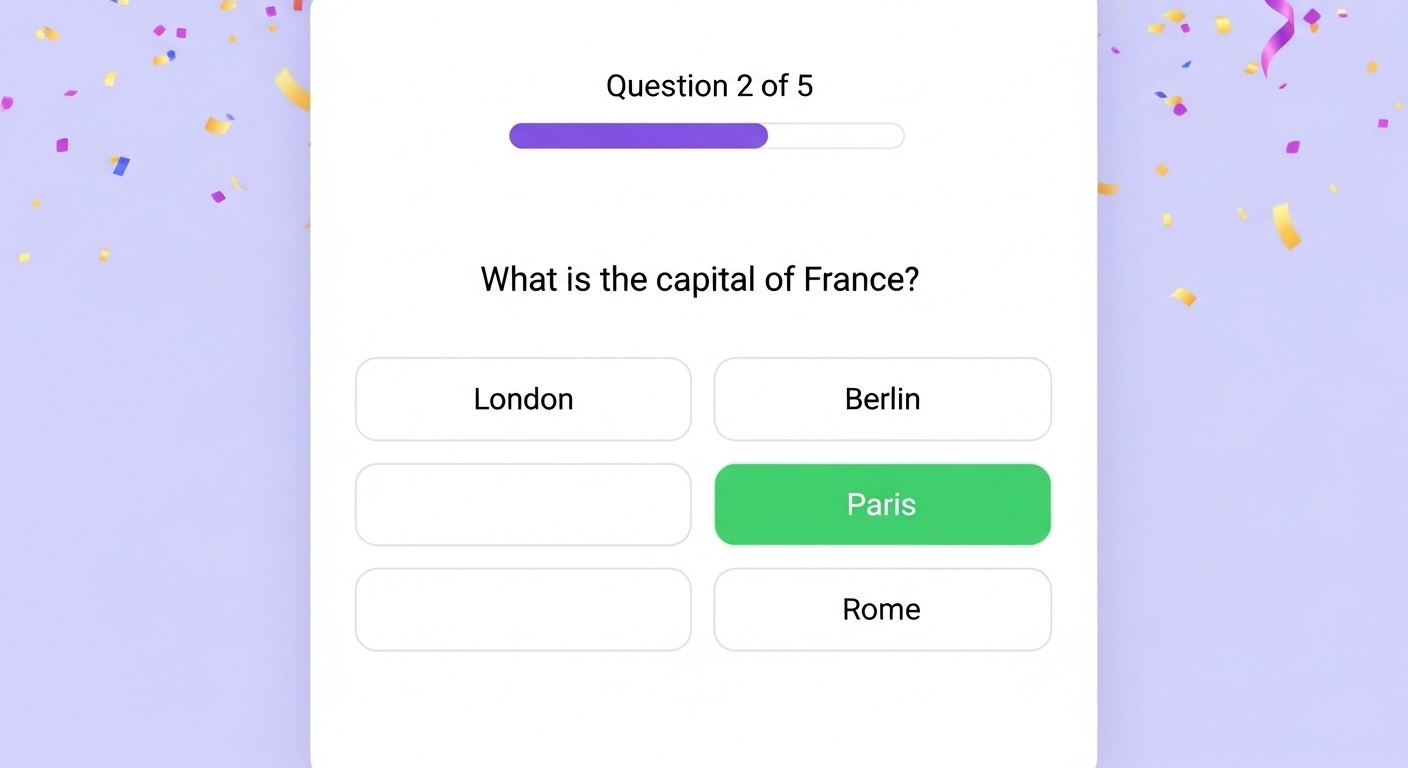 Interactive AI-generated quiz interface