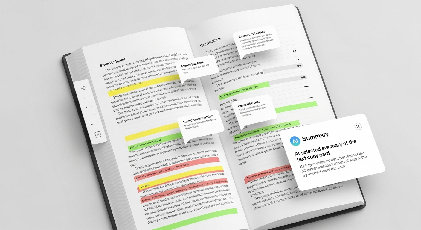 Smart text highlighting and note-taking interface